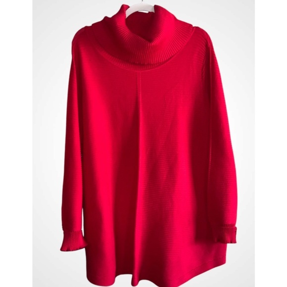 Cyrus | Sweaters | Cyrus Red Turtleneck Tunic Ribbed Sweater Soft Knit ...